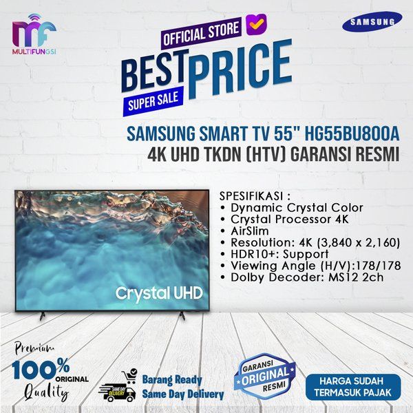 Samsung Smart TV 55" HG55BU800 4K UHD TKDN (HTV) Garansi Resmi | Lazada ...