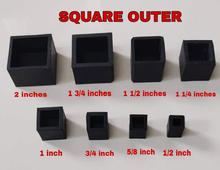 SQUARE OUTER HEAVY DUTY RUBBER FOOTINGS (Sold per piece) | Lazada PH