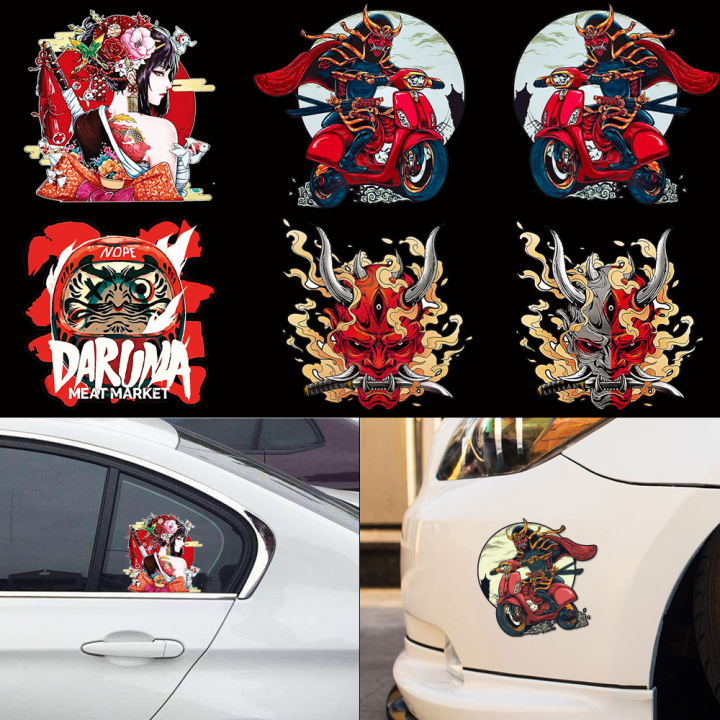 Personalized Japanese Samurai Car Stickers Rear Window Scratches Decal ...