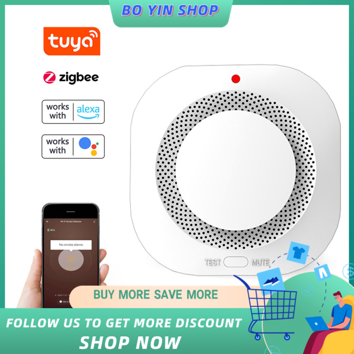 BO YIN Tuya Zigbee Intelligent Wireless Smoke Detection Device 360 ...