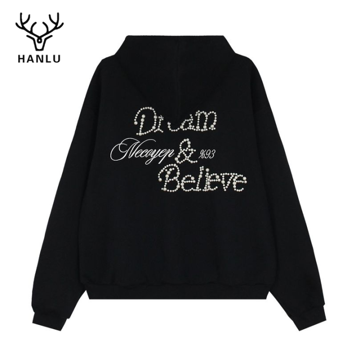 Hanlu เสื้อกันหนาวมีฮู้ดใส่ได้ทั้งชายและหญิงพร้อมปักตัวอักษรสำหรับ ...