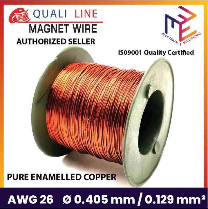 Qualiline 500 grams Magnet Wire AWG 26 0.405 mm PURE Enameled Copper ...