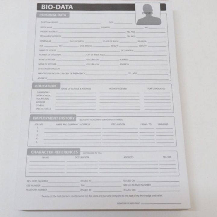 Biodata Form Ream/Pad | Lazada PH