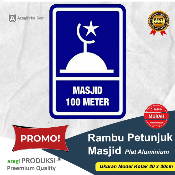 Cetak Stiker Reflective Rambu Petunjuk Masjid Plat Aluminium | Best ...