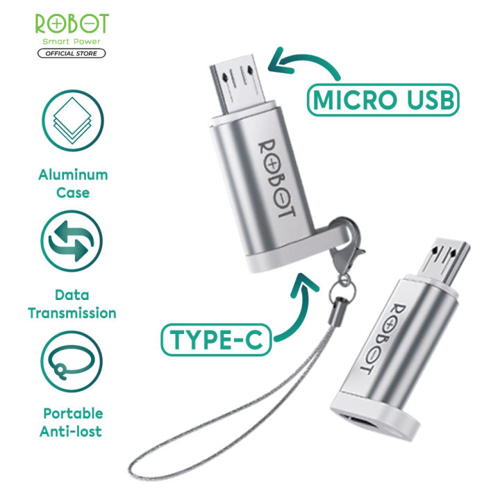 Robot RT-OTG01 USB TYPE C To Micro USB Converter Adapter OTG Cable 12 ...