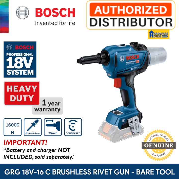 ORIGINAL Bosch 18V Brushless Hand Riveter GRG 18V-16 C Cordless Riveting Gun For Blind Rivet ...