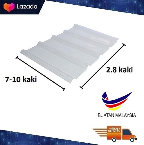 ATAP CERAH LUTSINAR 1.0mm ± (KILANG) / CORRUGATED POLYCARBONATE ...