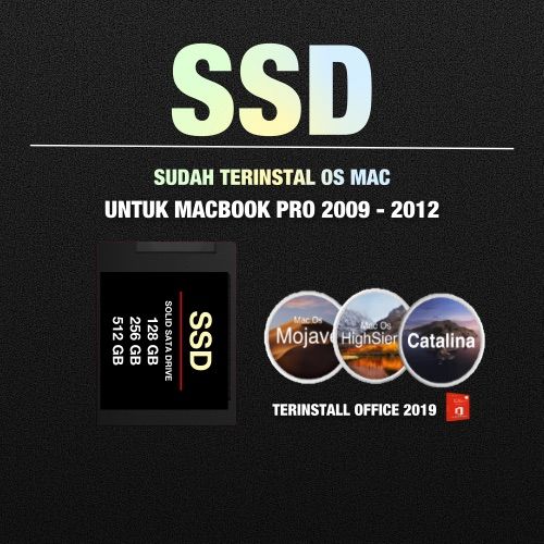 ssd macbook pro 2010 2011 2012 upgrade 128gb 256gb 512gb terinstall os ...