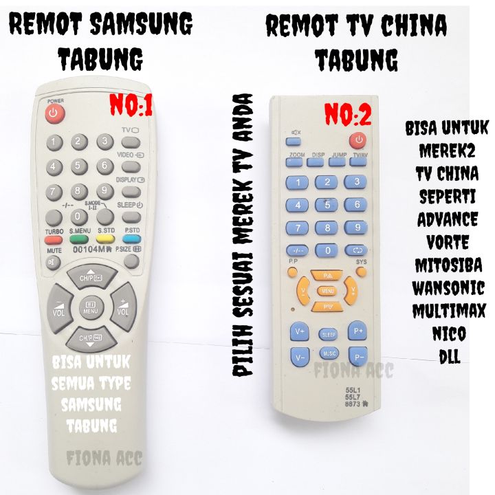 REMOT TV UNTUK SEMUA MEREK TV TABUNG SAMSUNG MULTIMAX VOTRE START ...