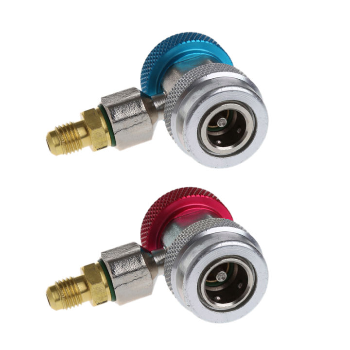 2Pcs Car Auto Freon R134A H/L Quick Coupler Adapters Air Conditioning ...