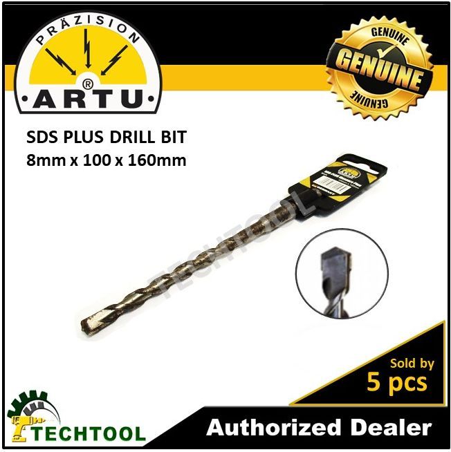 ARTU 5pcs SDS PLUS DRILL BIT 8mm x 100 x 160mm | Lazada PH