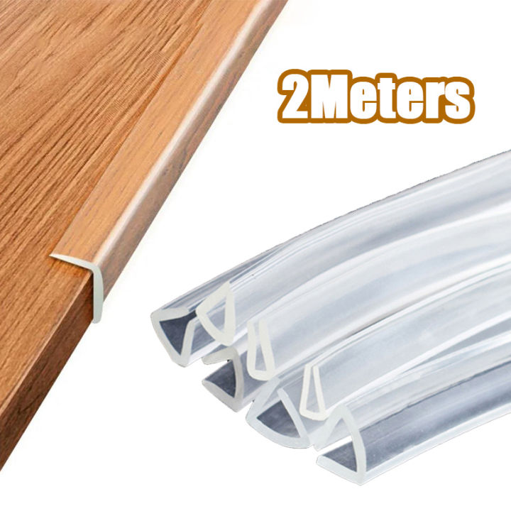 2M Clear Flexible Glass Edge Strip U Shape Rubber Glass Furniture Edge ...