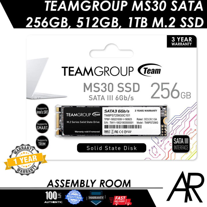 TEAMGROUP MS30 M.2 SATA 256GB, 512GB or 1TB SSD Internal Solid State ...