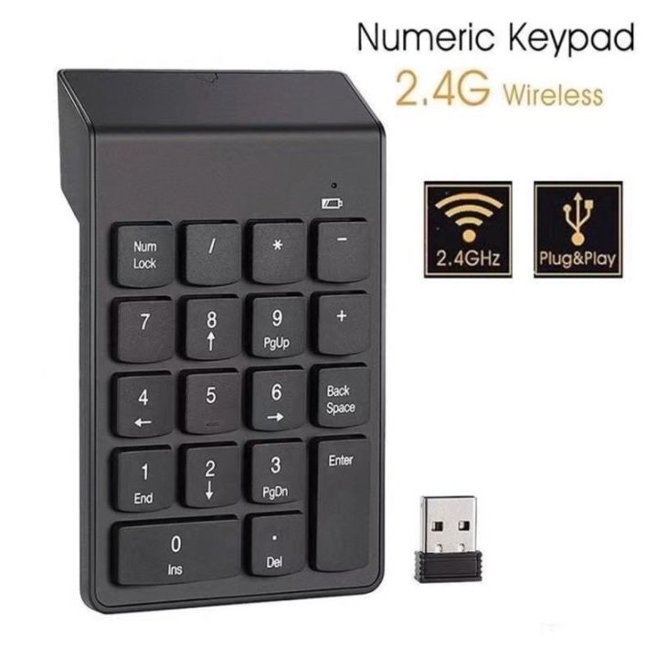 Keypad Mini Wireless Numeric Keypad 18 Keys Digital Keyboard For PC ...