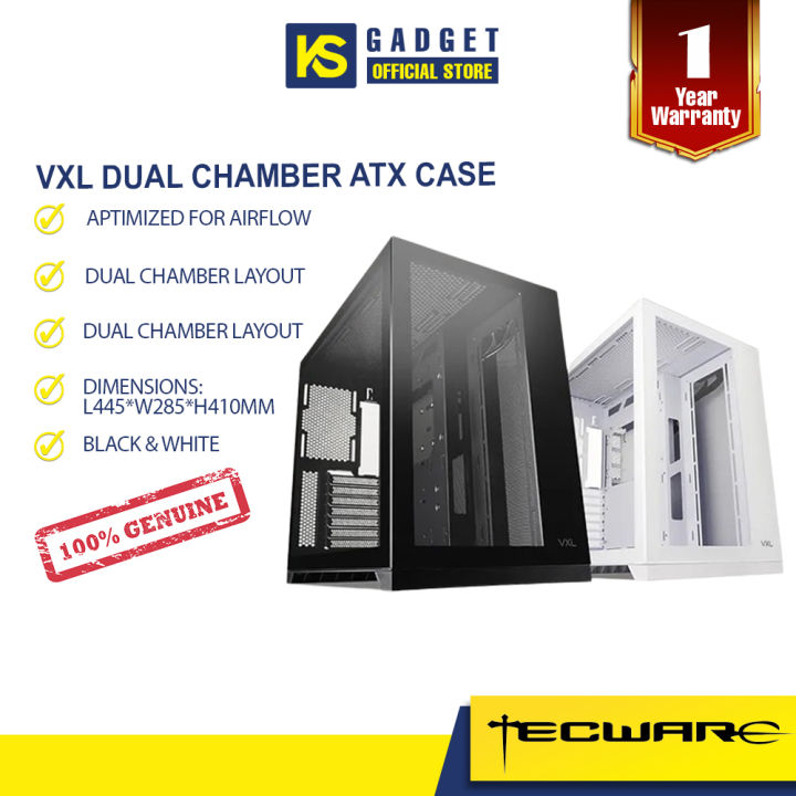 Tecware Premium VXL TG ATX Gaming Case /Dual Chamber /High Airflow | Lazada