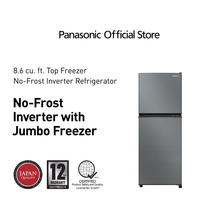 Panasonic NR-BP242VS 8.6 cu ft No-Frost Inverter Type Two Door Top ...