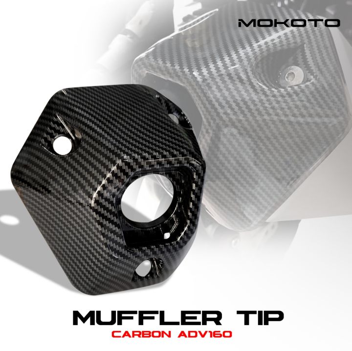 HONDA ADV 160 MUFFLER TIP COVER GLOSSY CARBON 08673 / FORGED CARBON ...