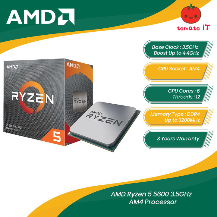 AMD Ryzen 5 5600 3.5GHz AM4 Processor | Lazada