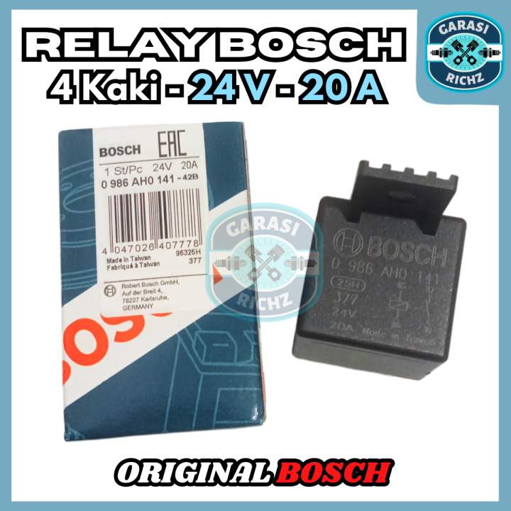 RELAY BOSCH 24 VOLT 20 AMPERE 4 PIN ORIGINAL --- RELAI / RILEI MEREK ...