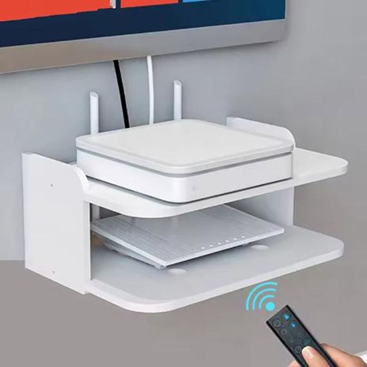 LIANG 2/3 Layers Wall Mounted Router Shelf Strong Load-Bearing Space ...