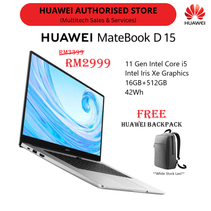 Huawei Matebook D15 11 Generation Intel Core i5 16GB + 512GB Laptop ...