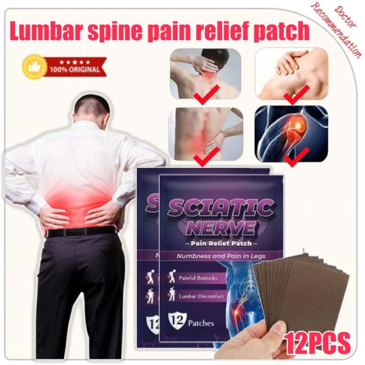 sumifun 12 pieces of sciatica pain relief patch lumbar pain relief ...