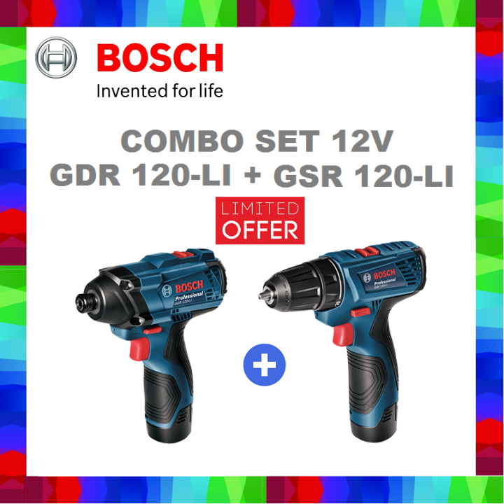 BOSCH 12V (2.0Ah) Combo Set GSR 120-LI + GDR 120-LI | Lazada