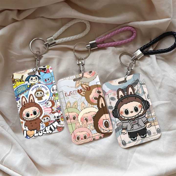 Name Tag ID Card Layard Holder Motif Labubu Kawaii untuk Kartu dan ...