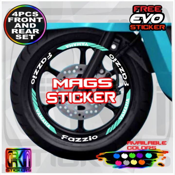Yamaha Fazzio mags sticker 4pcs set front and rear sticker decals ...