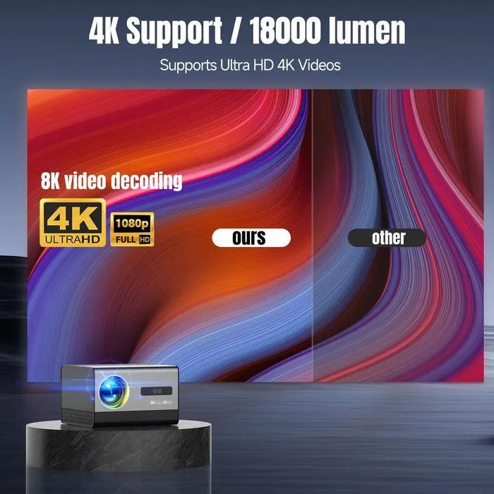GOOJODOQ 1080P 4K Mini Projector for Phone Full HD Home Projector Easy ...
