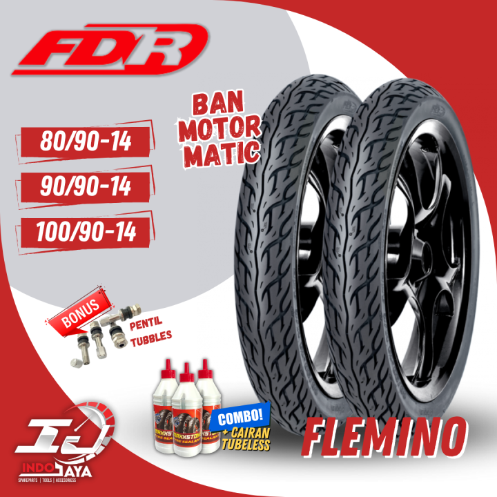 (FREE PENTIL) BAN LUAR FDR FLEMINO (80/90-14) BAN MATIC TUBELESS ...