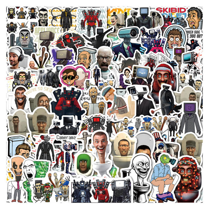 💥พร้อมส่ง💥skibidi toilet sticker game สติกเกอร์กันน้ำรูปแบบที่แตกต่าง ...