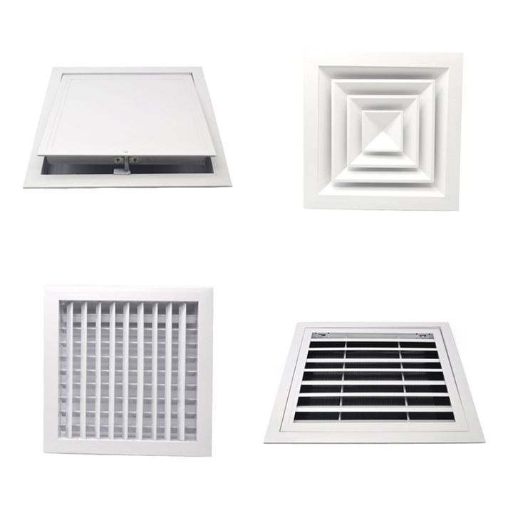White Air Vent Grille Aluminum Alloy Air Grilles Air Supply Return Diffuser HVAC Duct ...