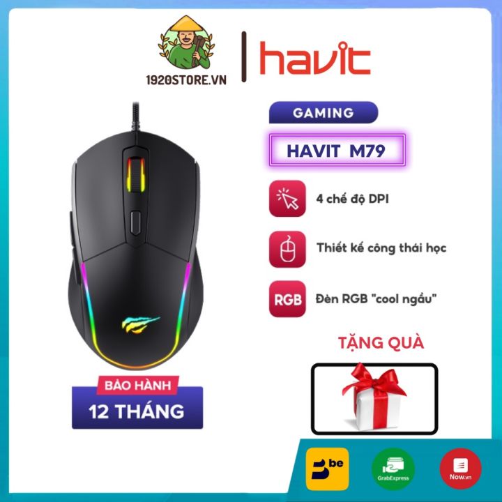 Chuột Gaming HAVIT M79, LED RGB, 6 Nút Điều Chỉnh + 4 Chế Độ DPI, 5tr ...