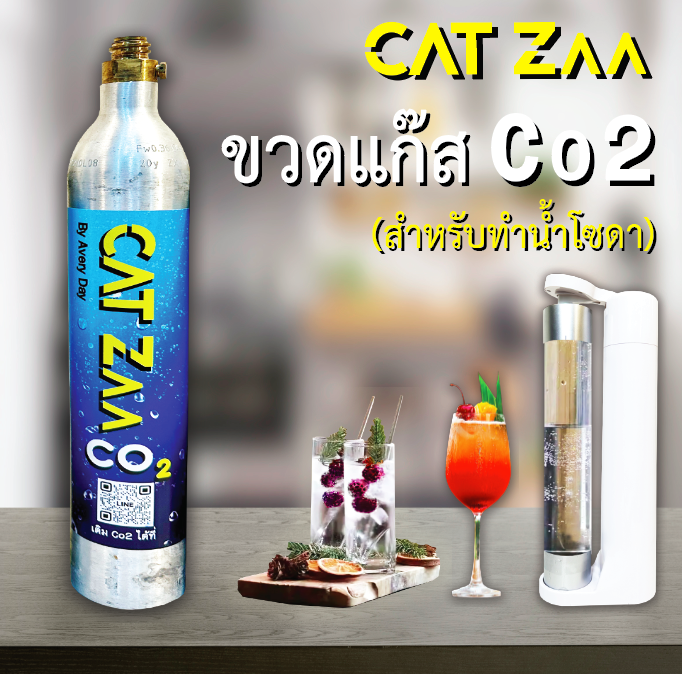 CatZaa C02 Gas Tank : ขวด + Co2 พร้อมใช้ / สำหรับเครื่องทำน้ำโซดา ...