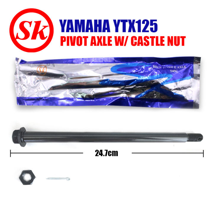 SK Pivot Axle Swing Arm High Tensile With Castle Nut For Yamaha YTX 125 ...
