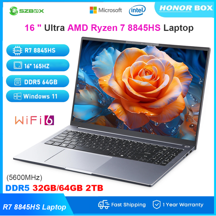 SZBOX NBook Ryzen R7 8845HS เฉียบ16นิ้วแล็ปท็อป DDR5 5600Mhz Pcie4.0 ...