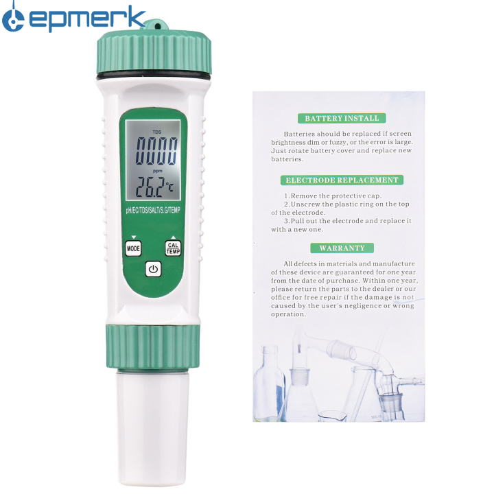 Lepmerk Digital Water Quality Tester 6 in 1 Multifunction Water ...