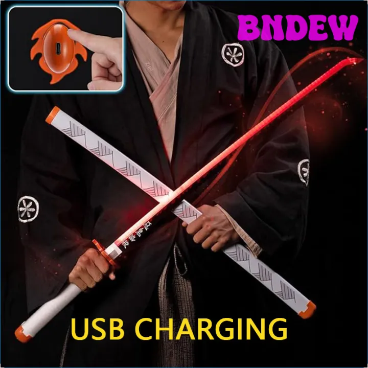 BNDEW 41″ LED Light Up Demon Slayer Sword Katana Japanese Anime Cosplay ...