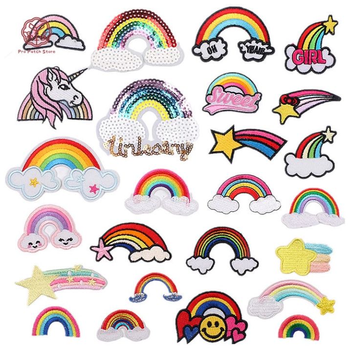 Pro Patch Store Rainbow The Clouds Meteor DIY Embroidery Patches for ...