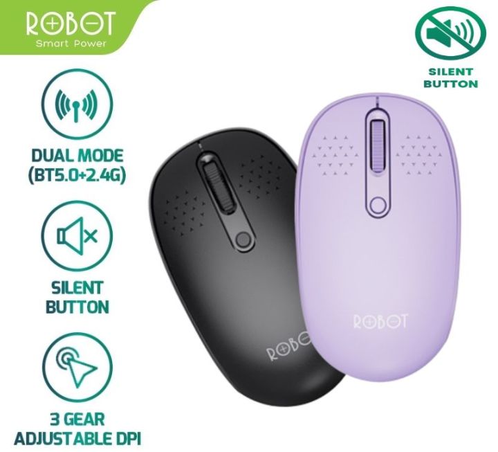 Mouse USB 2.4G Wireless & Bluetooth 5.0 Dual Mode Connection Wireless ...