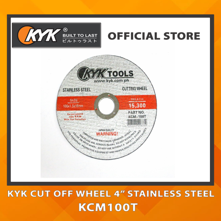 KYK CUT OFF WHEEL THIN 4" STAINLESS STEEL | Lazada PH