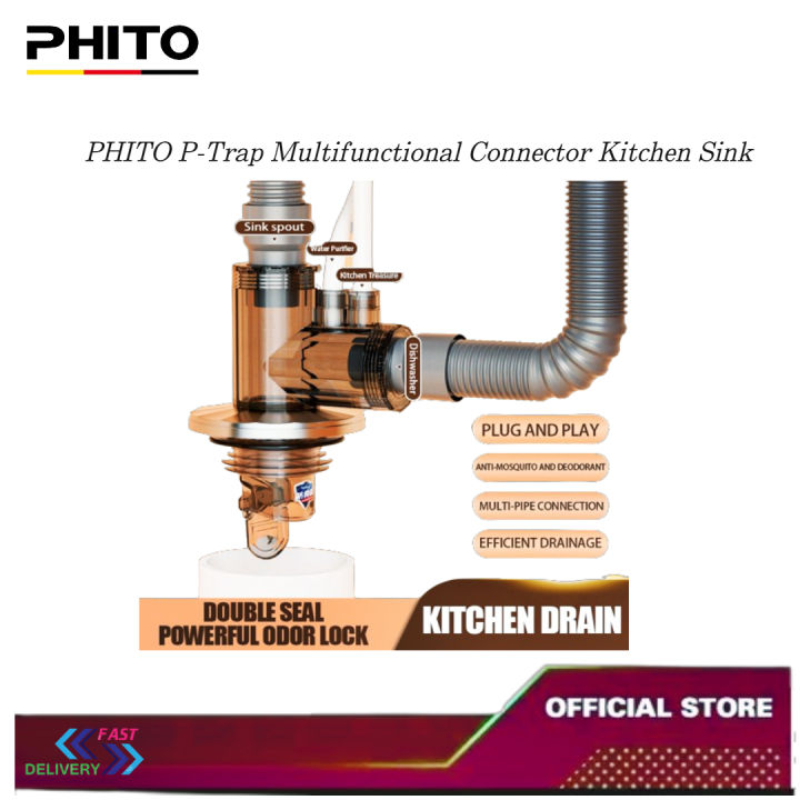 PHITO P-Trap Multifunctional Connector Kitchen Sink | Lazada PH