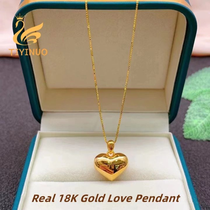 【CC】 TIYINUO AU750 Real 18K Gold Pendant Necklace Birthday Fashion Woman Jewelry | Lazada.co.th