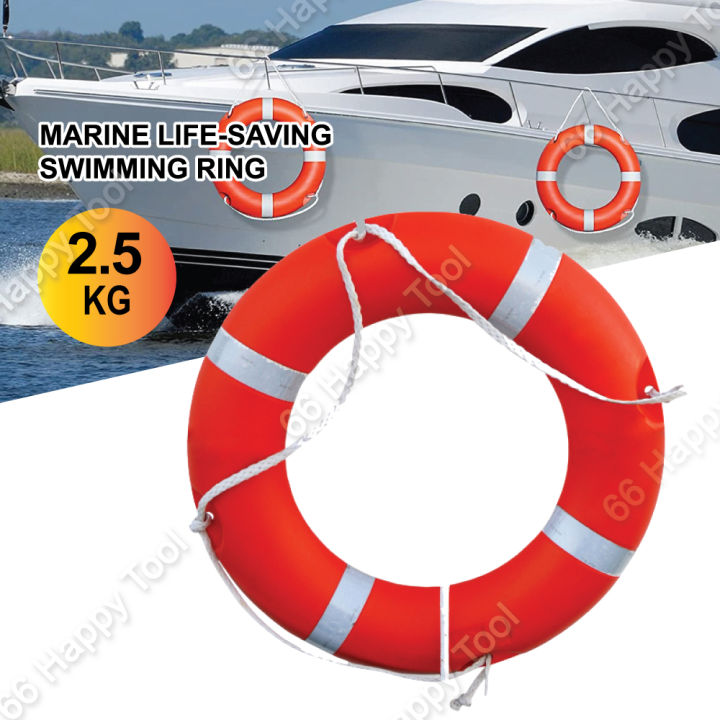 Safety Marine Life Saving Swimming Ring Life Buoy 4 Reflective Tape 2