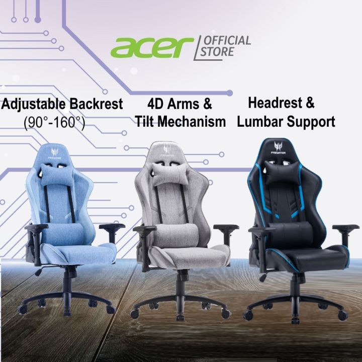 Predator Gaming Chair (SG Edition PVC, Fabric Grey, Fabric Blue ...