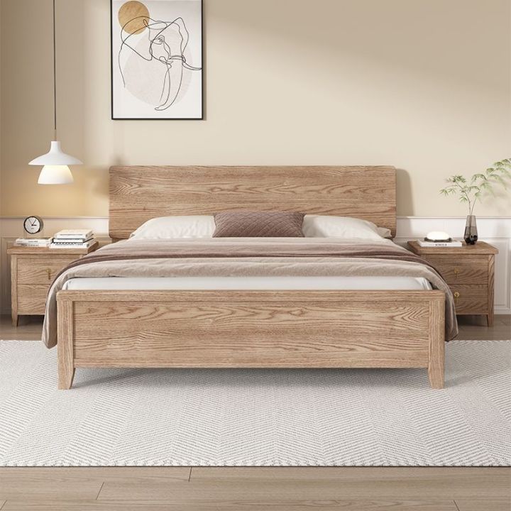 【SG⭐】Ash Full Solid Wood Bed Frame Storage Solid Wooden Bed Frame Bed ...