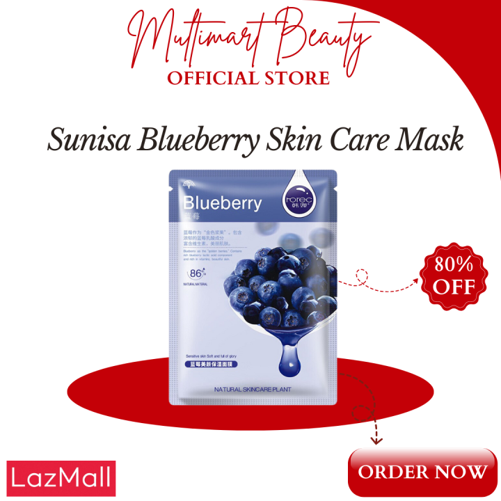 SUNISA Blueberry Natural Skin Care Mask Facial Mask for Moisturizing ...