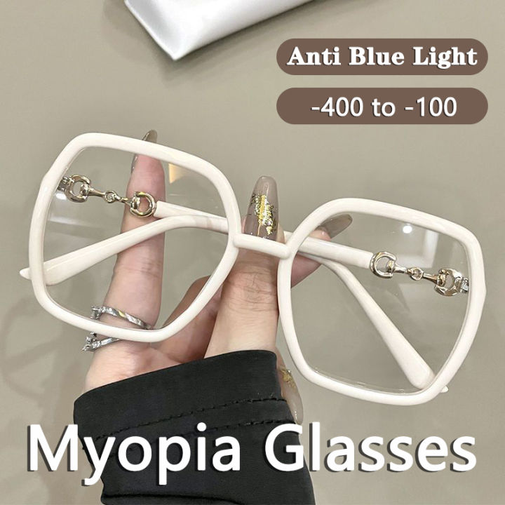 -400 to -100 Anti -Radiation Myopia Glasses Women Korean Version Anti ...