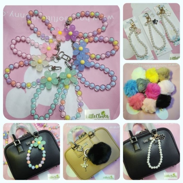(ADD-ON) LittleClover Beaded Bag Charms / Fluffy Bag Charms (for GW and ...